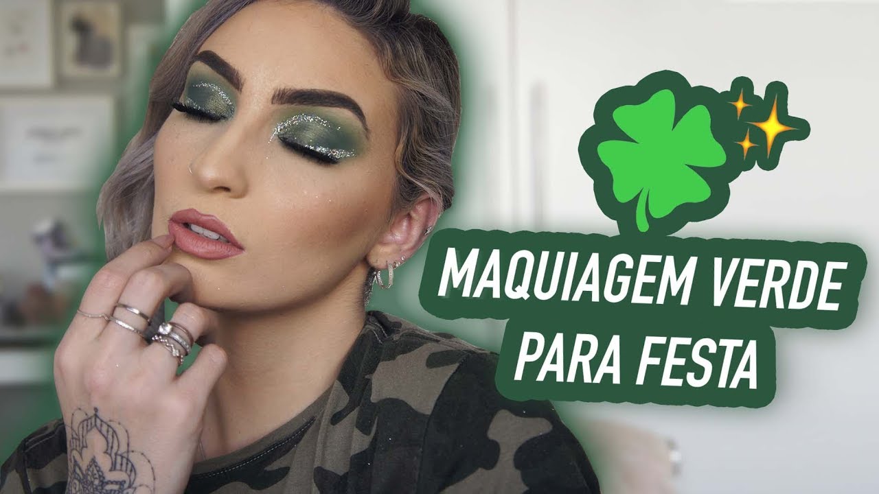 Finalmente Fiz uma Maquiagem Verde