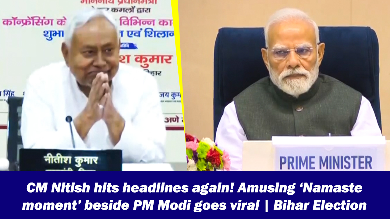 CM Nitish hits headlines again! Amusing ‘Namaste moment’ beside PM Modi ...