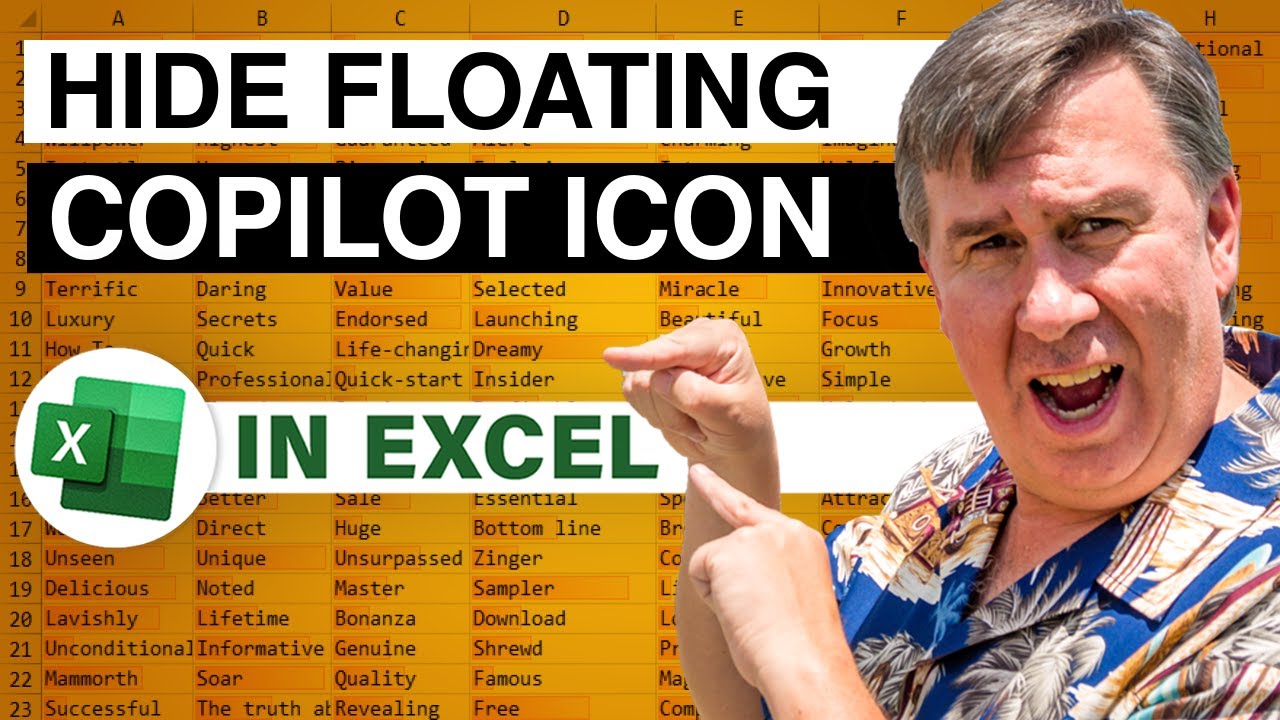 Excel: How to Hide the Floating Copilot Icon (No Add-In Needed!)