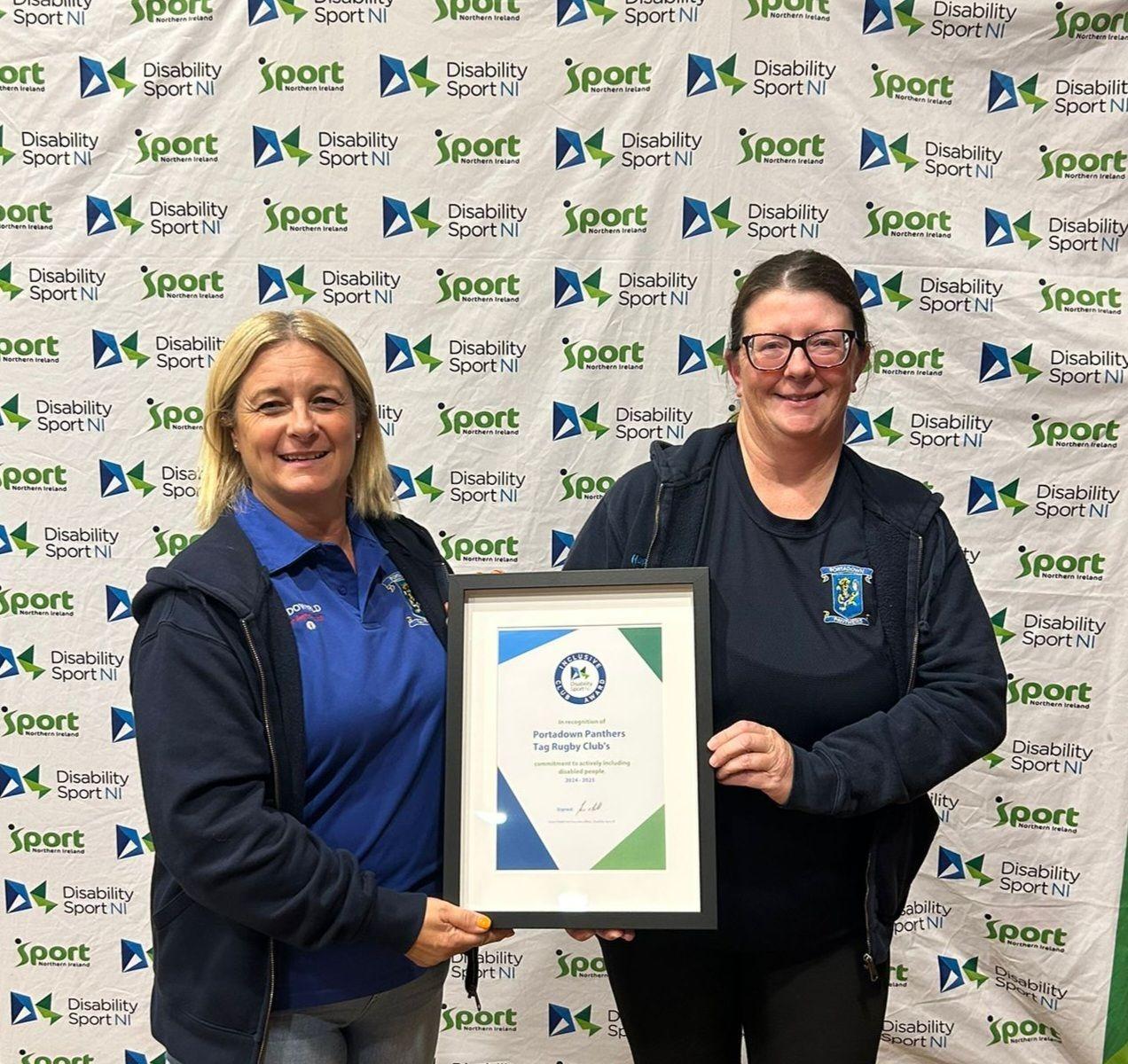 Portadown Panthers rugby team wins Disability Northern Ireland award