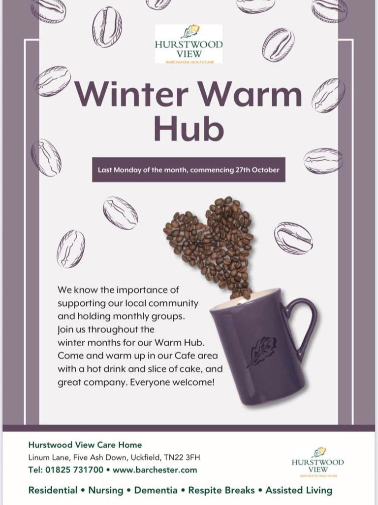 Winter warm hub at local care home