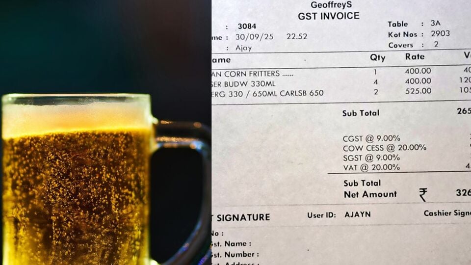 Rajasthan bar bill with 20% ‘cow cess’ on liquor goes viral: Here's ...