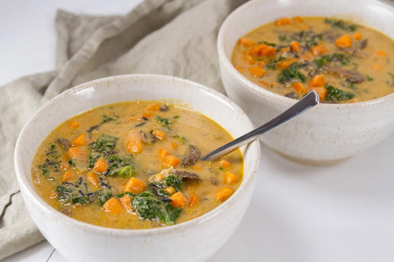 Tahini wild rice soup