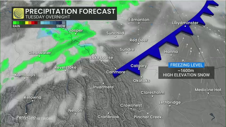 First snow of the season for major cities in Alberta?
