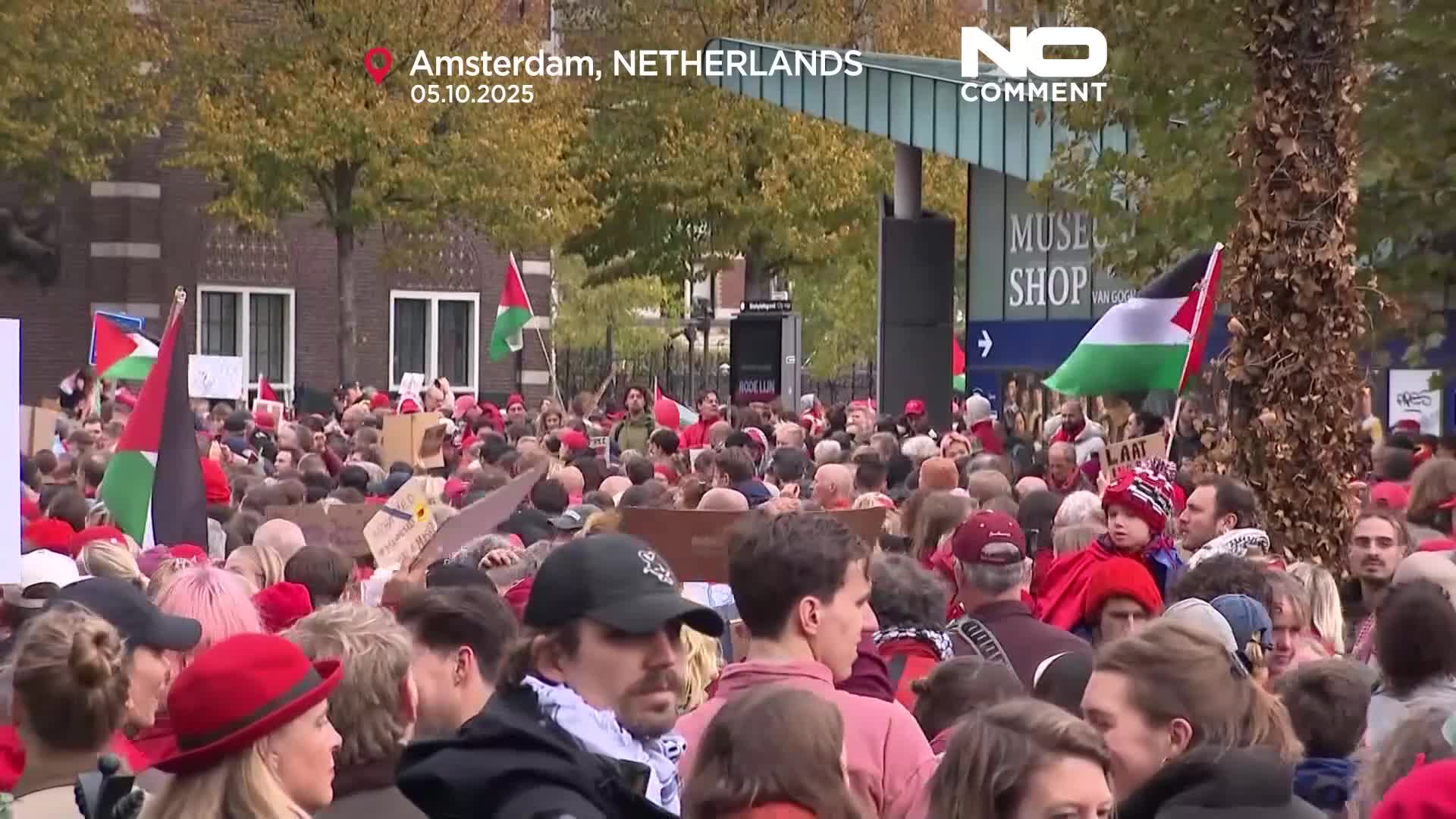 Thousands march in Amsterdam urging tougher Dutch stance on Gaza war