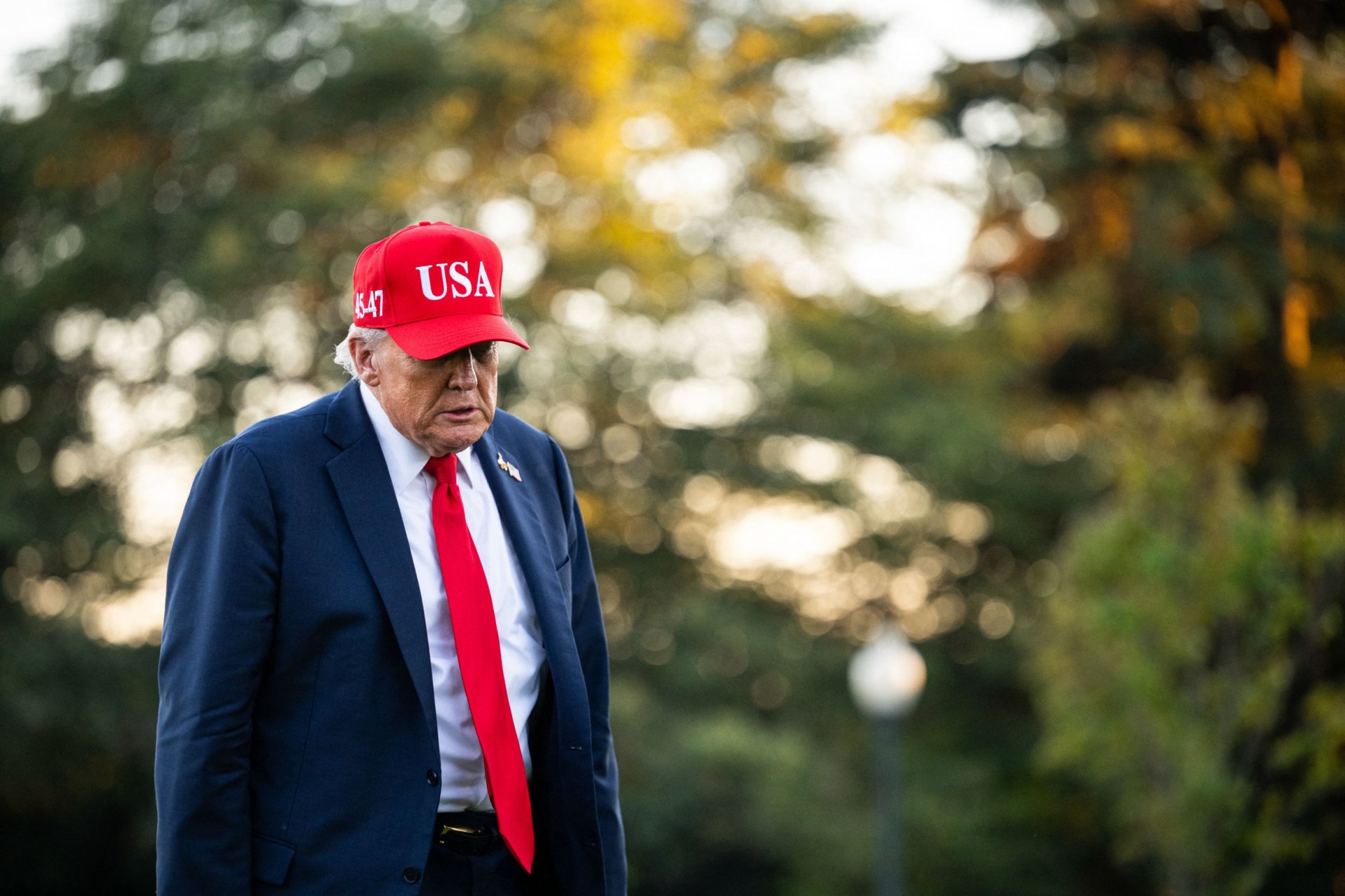 Trump admits he takes extra care down stairs