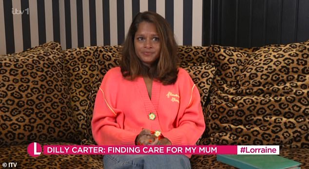 Dilly Carter in tears recounting juggling her cancer diagnosis with ...