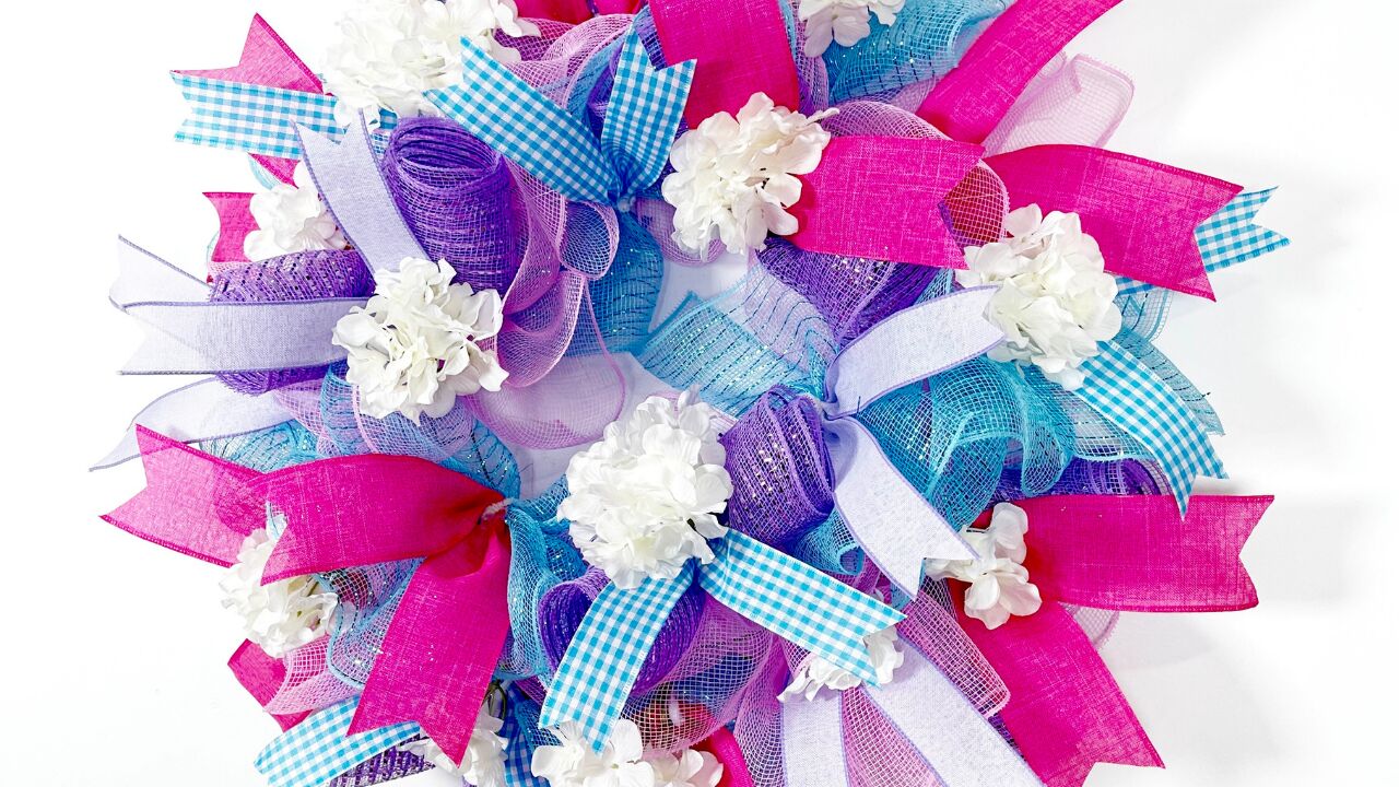 Hydrangea + Mesh Wreath