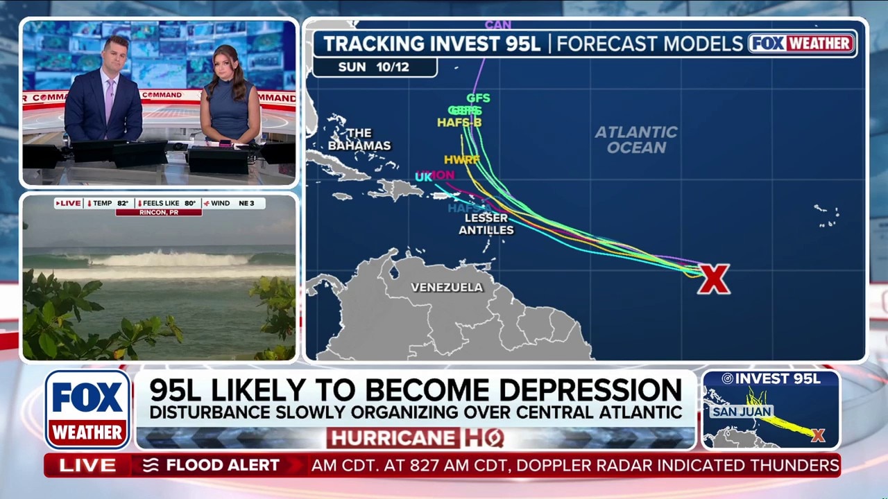 Invest 95L becoming better organized on trek across Atlantic
