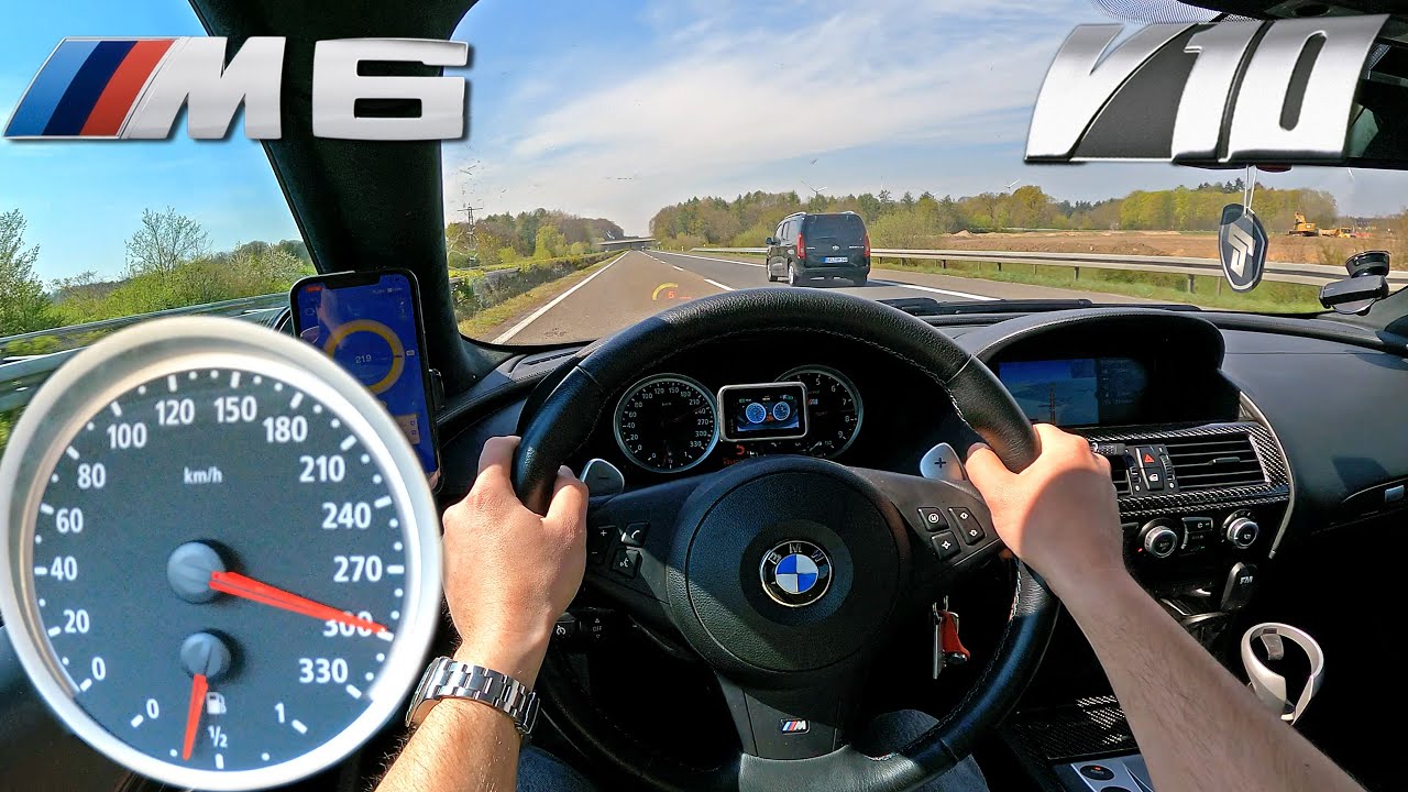 BMW M6 E63 V10 300km/h Straight Pipe Sound