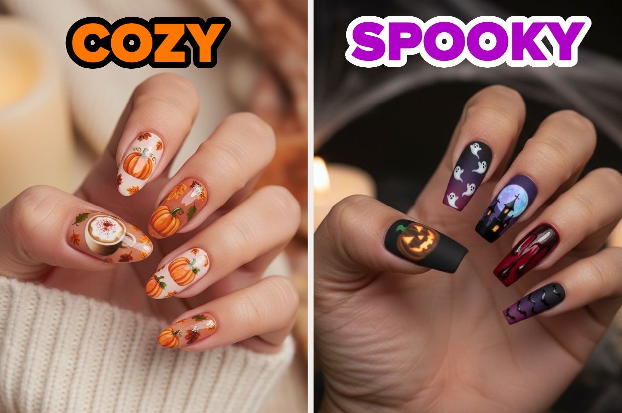 People Are Making Cozy Fall Nails And Spooky Halloween Nails With This ...