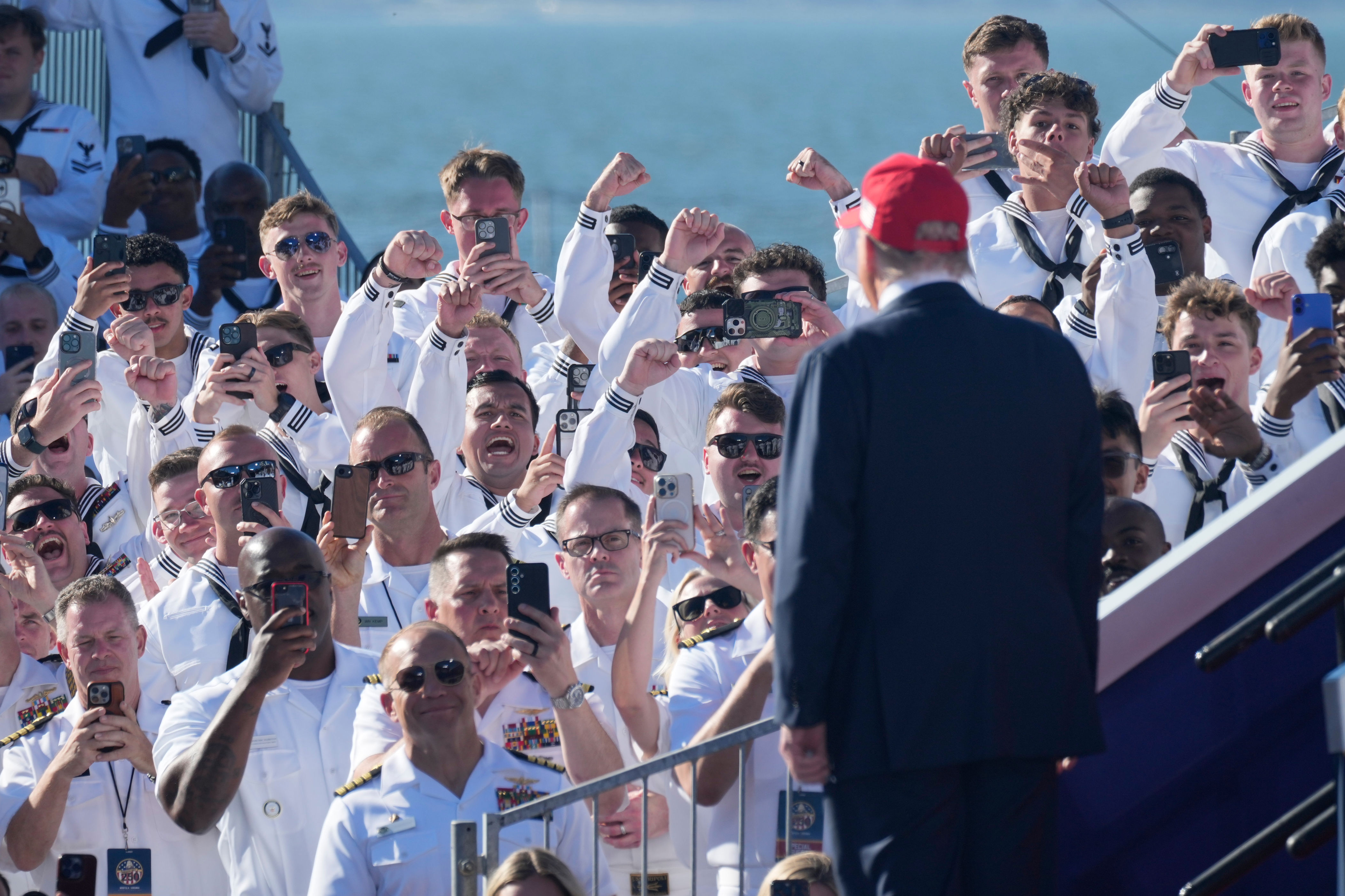 Trump celebrates Navy's 250th anniversary at rally-like event