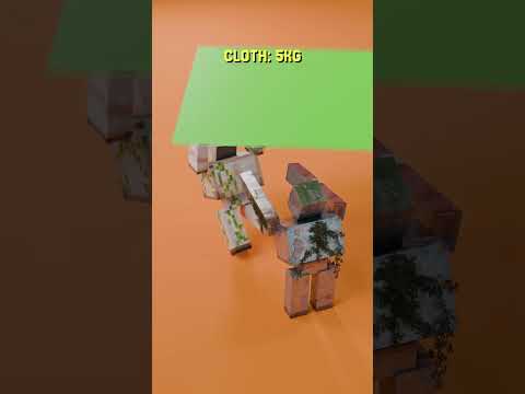 Minecraft Iron Golem Satisfying Cloth Simulation and Animations!