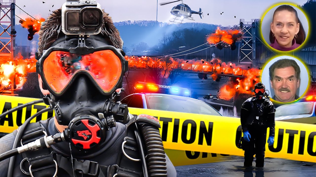 Bridge explosion investigated by divers for 2 missing in river!