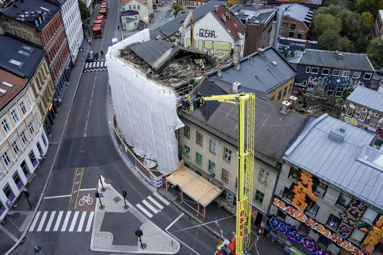 Stillas løsnet fra husvegg i Oslo sentrum – område sperret av