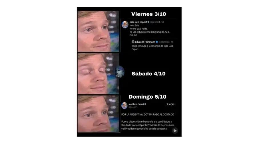 "¡Y se marchó!": los mejores memes de la renuncia de José Luis Espert