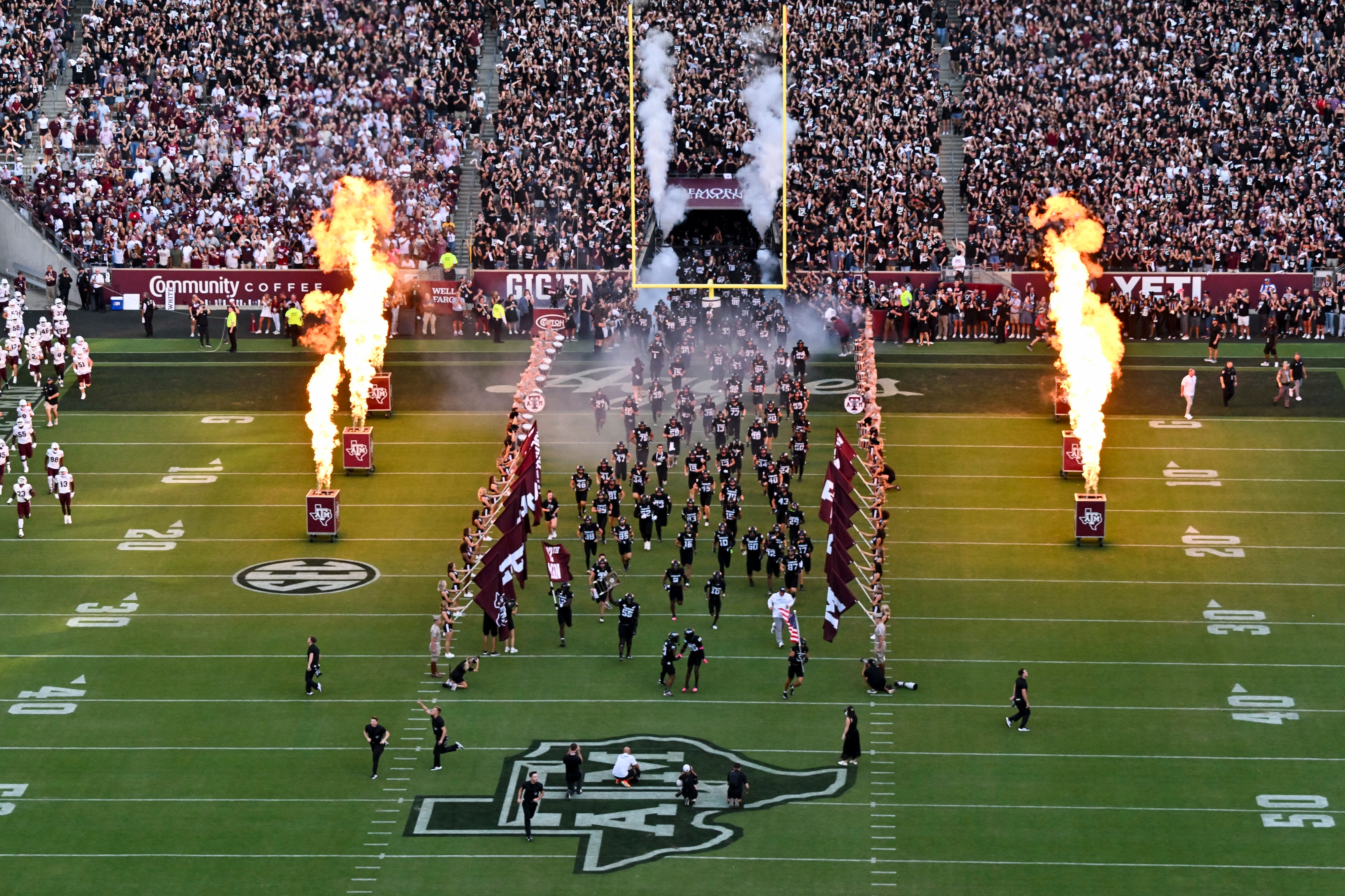 Texas A&M will feature the 1975 throwback look in Kyle Field end zones
