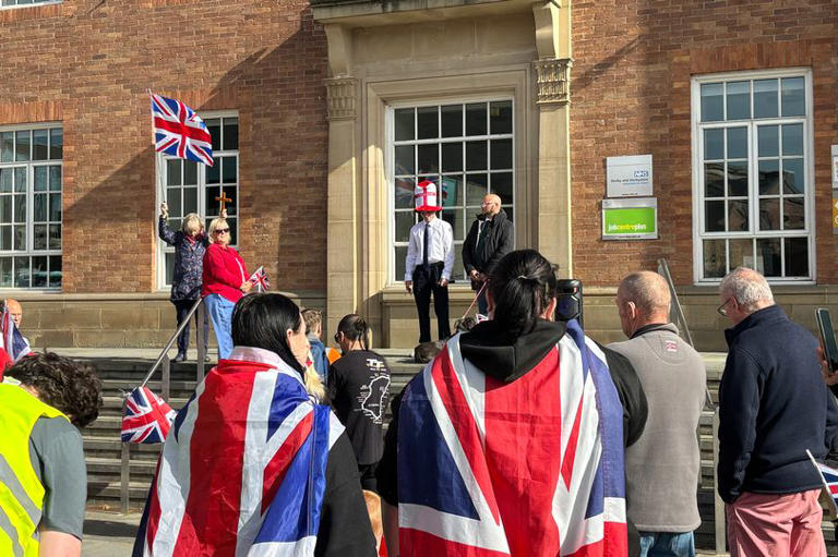 Dozens gather outside Derby's Council House in protest over illegal ...