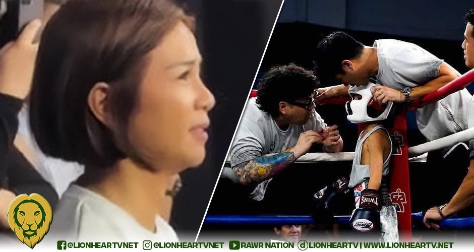 Kaye Abad beams with pride as son Joaquin wins first boxing match at age 8