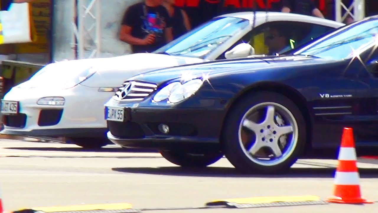 SL 55 AMG vs 911 GT3 Quarter Mile Race