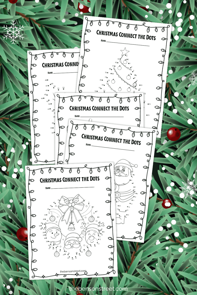 Christmas Connect the Dots Free Printable Worksheets