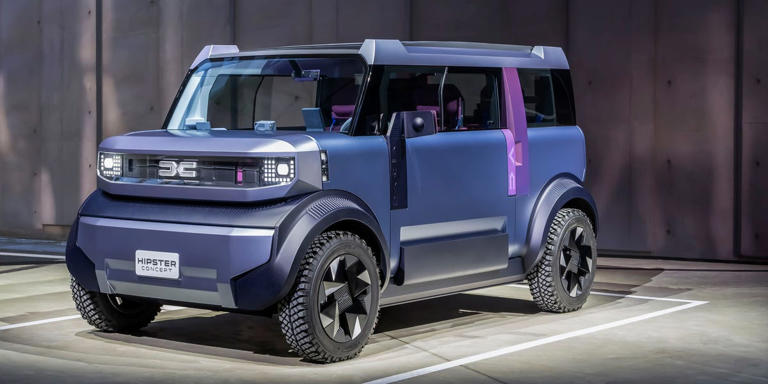 The Dacia Hipster Concept Is a Boxy Baby EV Straight Out of Science Fiction