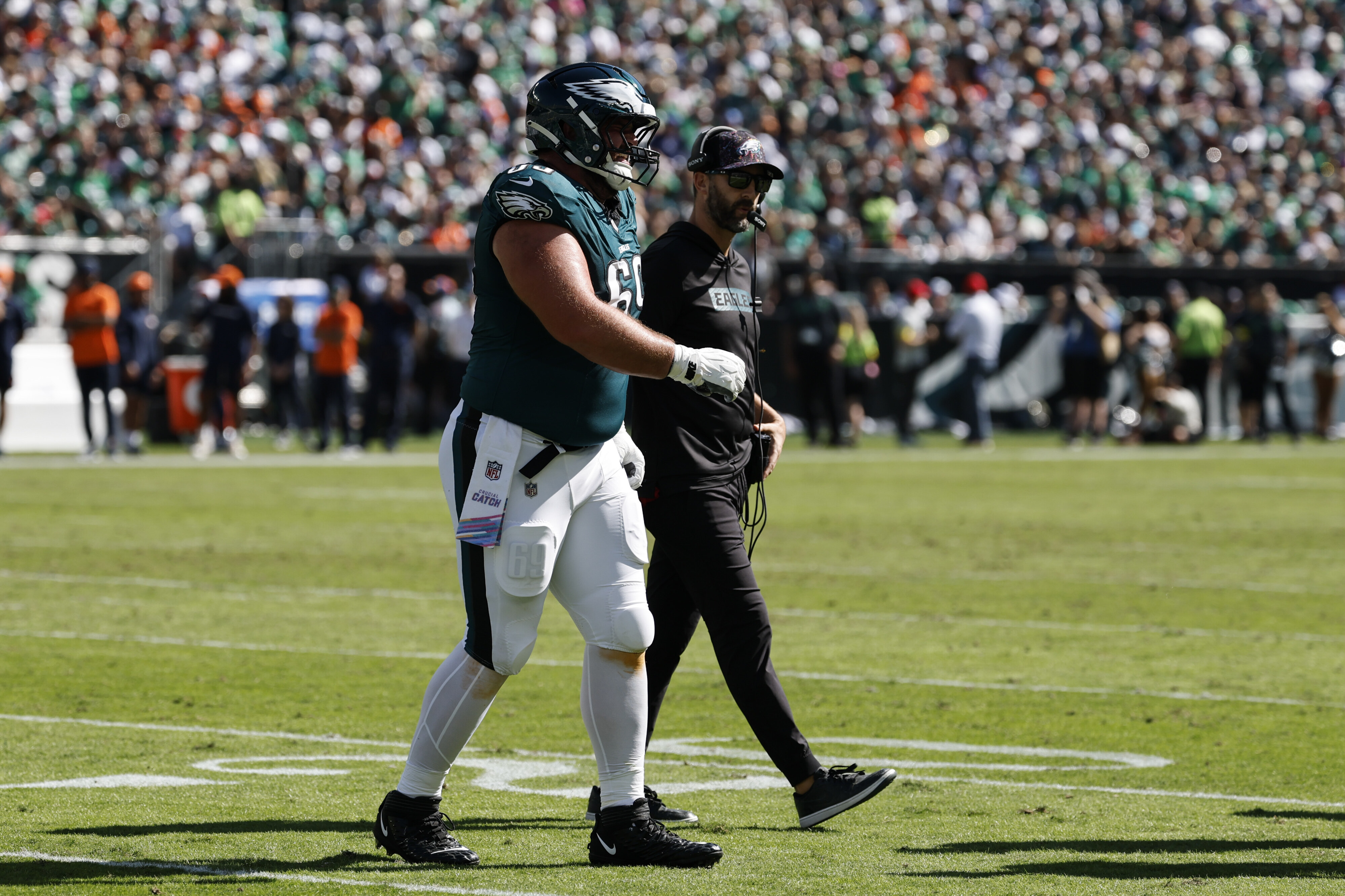 Landon Dickerson’s status for Giants game uncertain after leaving Eagles loss with ankle injury