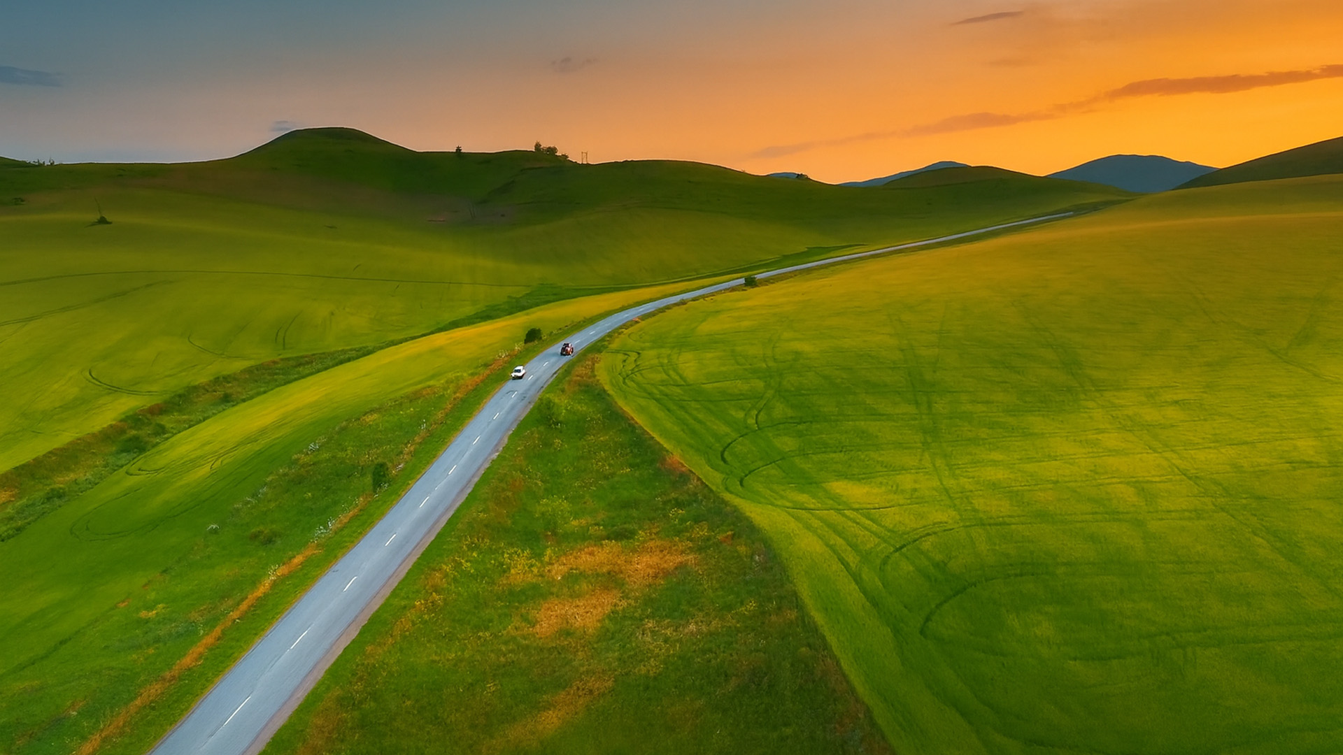 Kazakhstan Landscape – Green Fields at Sunset in 4K