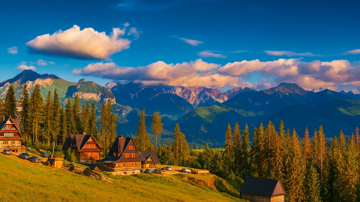 Peaceful Mountain Village Landscape – 4K UHD Nature Scenery