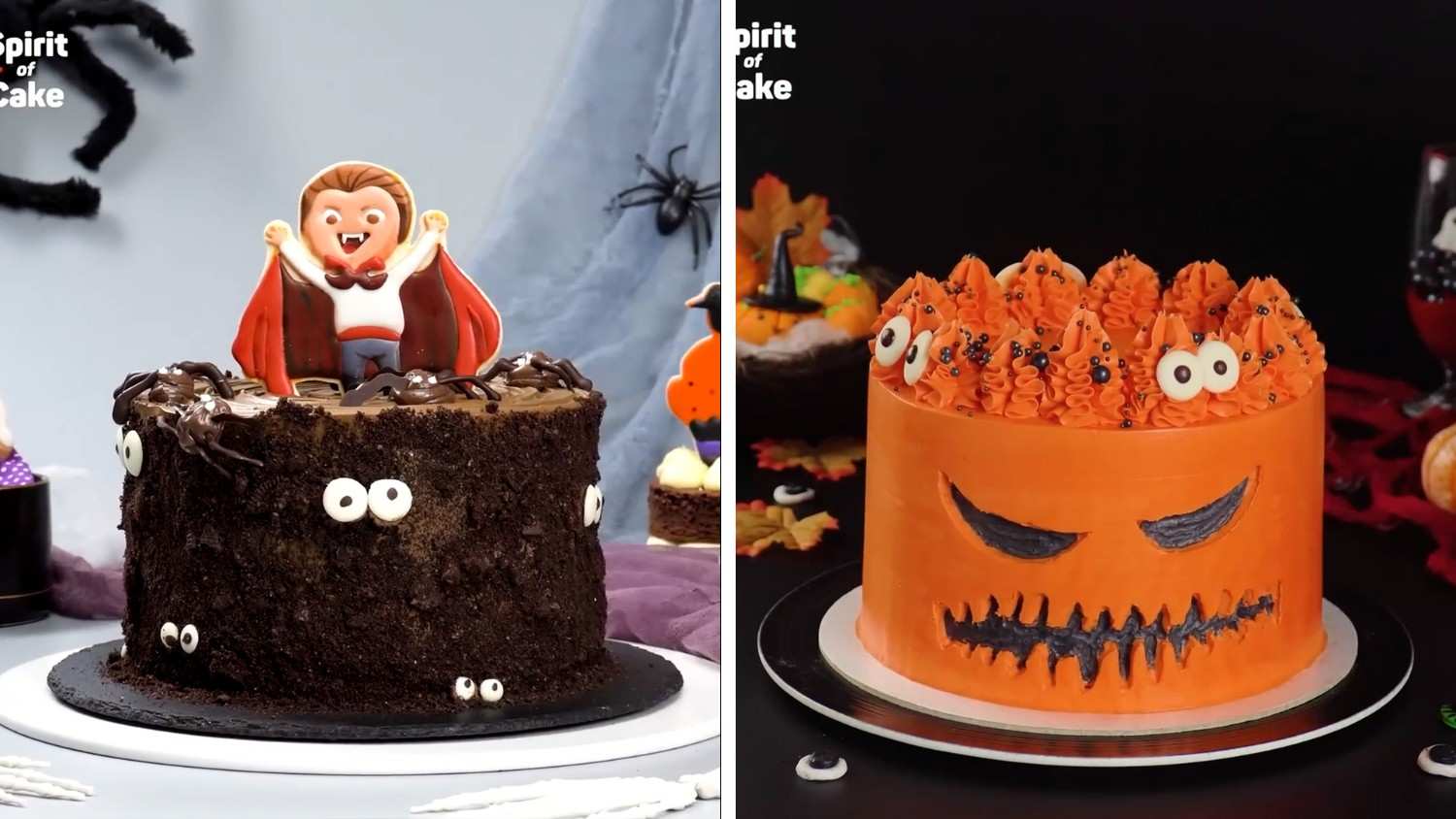 Halloween Dracula Cake and Pumpkin Cake