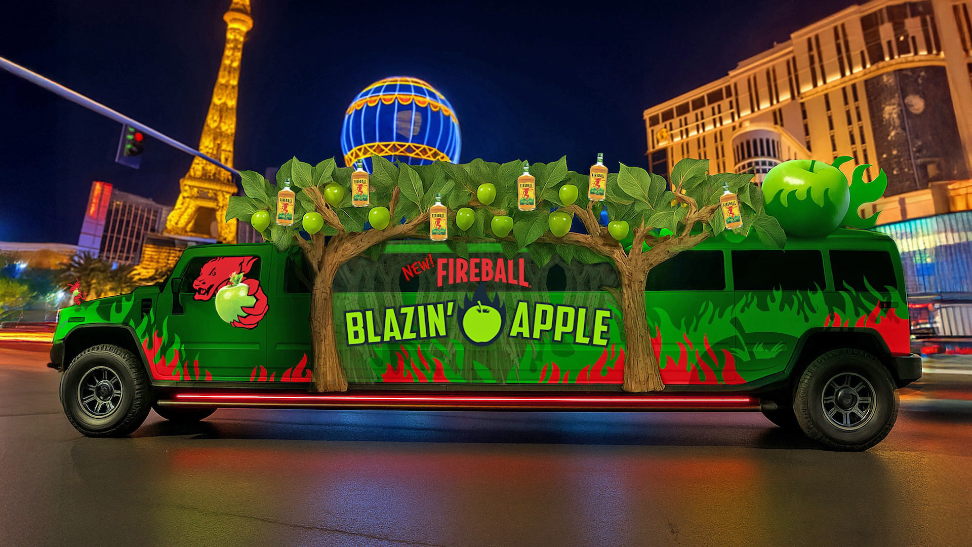 Book your free ride in this orchard-themed Vegas limo