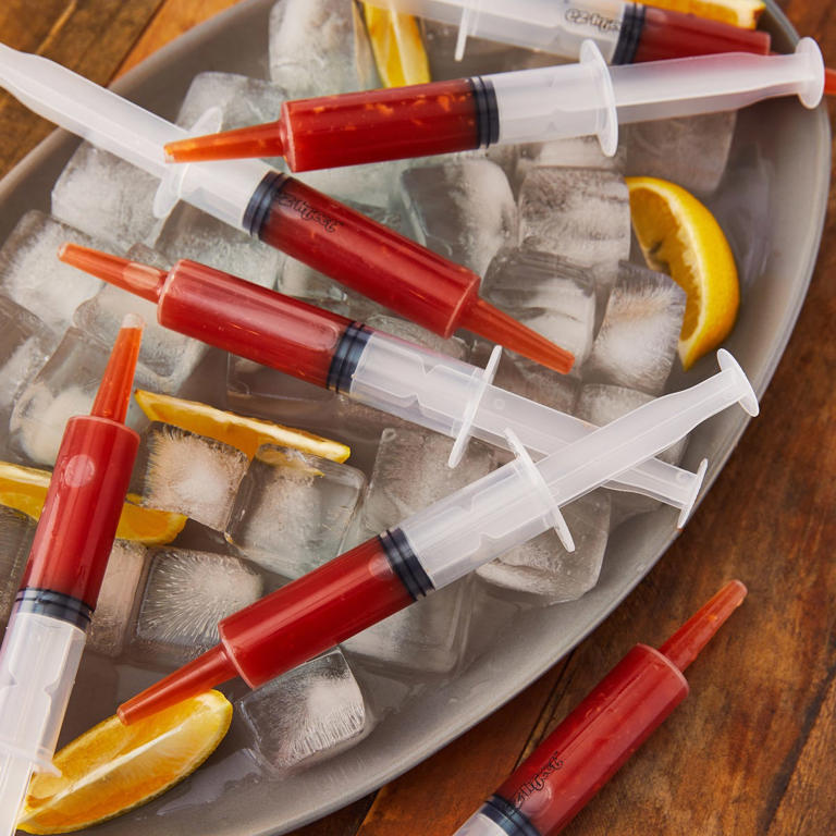 I make these bloody mary syringes for every Halloween party