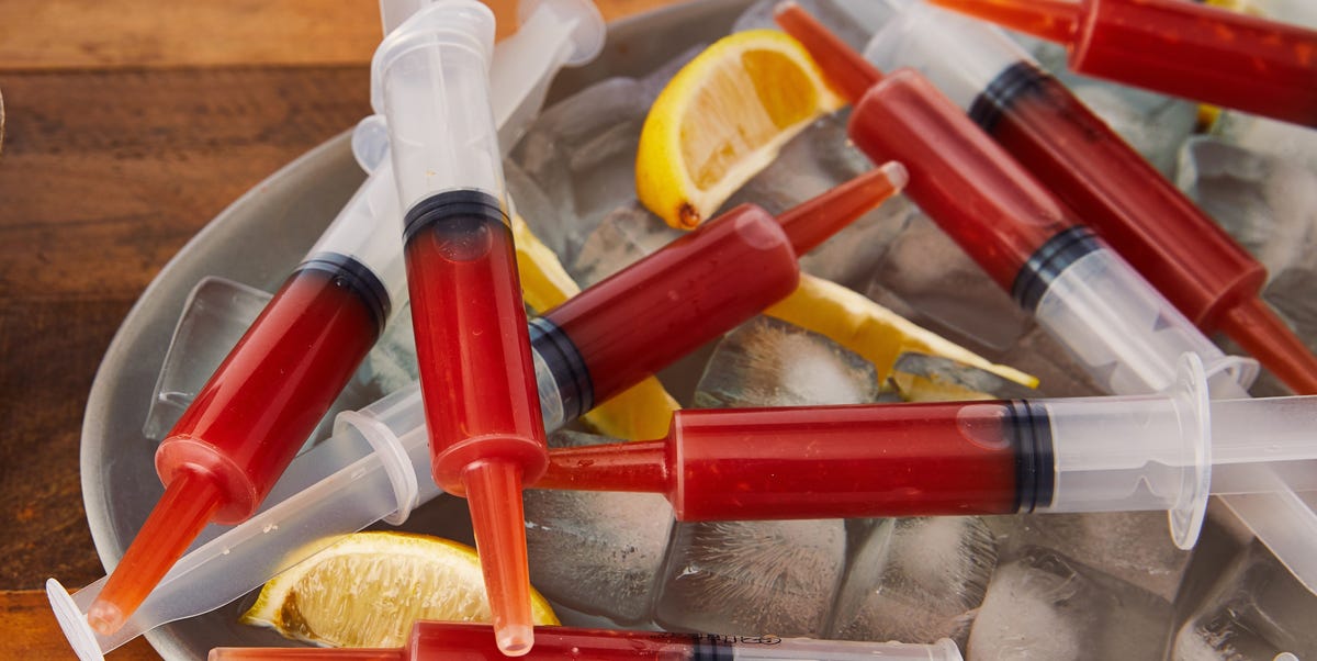 I make these bloody mary syringes for every Halloween party