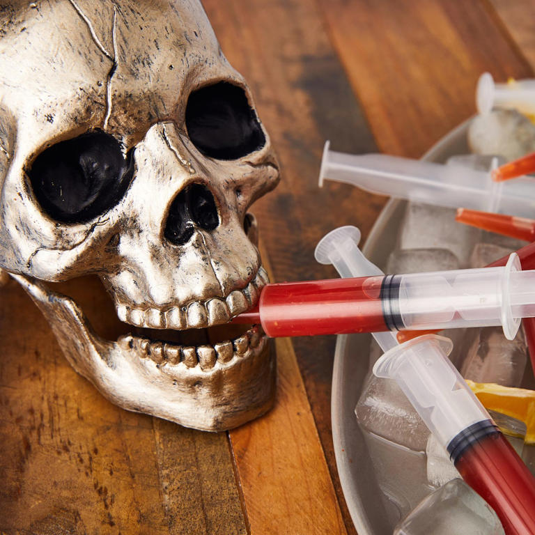 I make these bloody mary syringes for every Halloween party