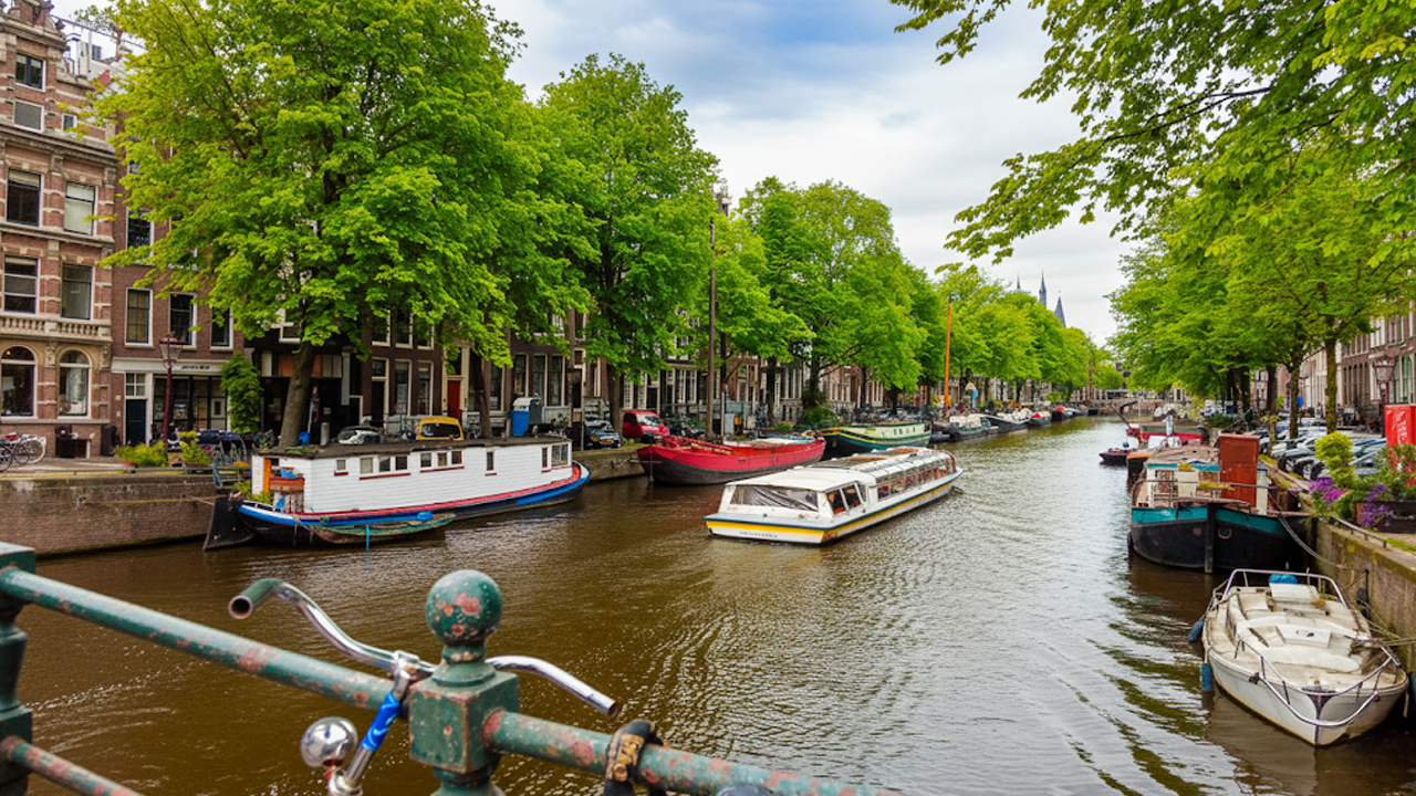 Amsterdam Walking Tour – City Streets and Canals Netherlands 4K