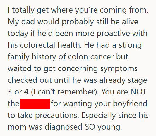 Her Boyfriend Refused A Colonoscopy Despite His Mother’s Colon Cancer ...