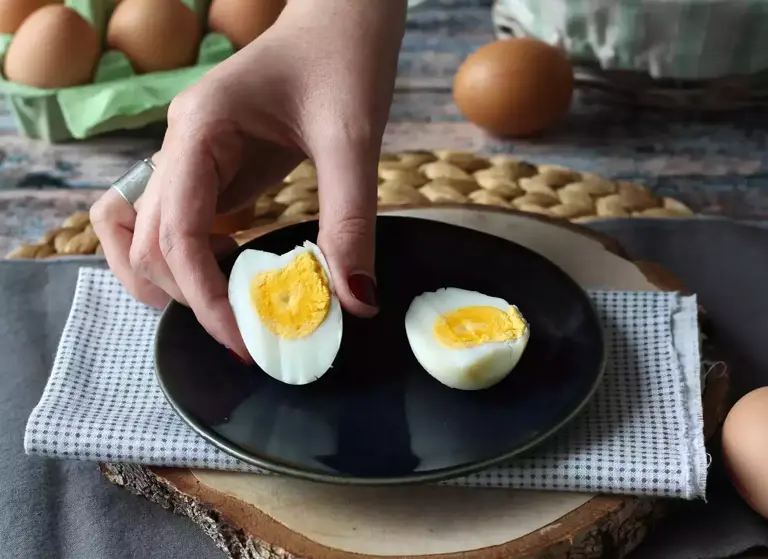 Hard-boiled eggs but cooked in airfryer