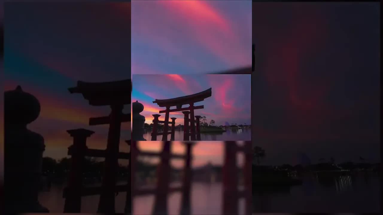 epcot time lapse: sunset and park transformations