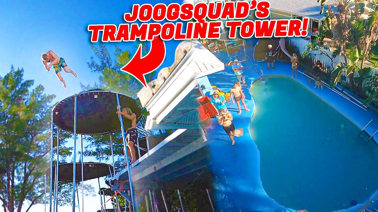 Trampoline Tower vs Pool Challenge with JoogSquad