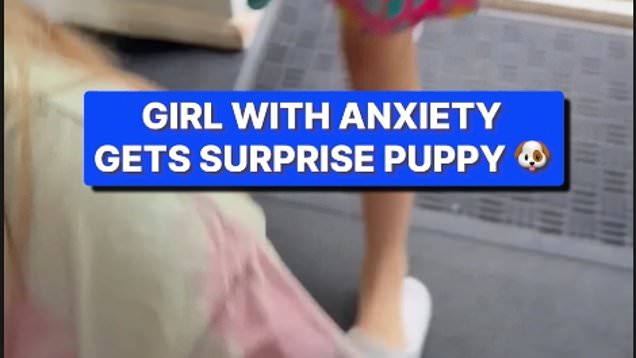 Girl with anxiety gets a surprise puppy