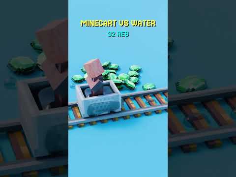 Minecraft Minecart vs water feat. Greedy villager #minecraftshorts # ...
