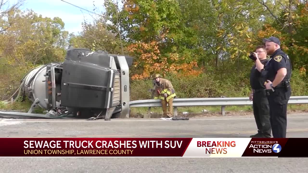 3 minorly injured after SUV crashes into sewage truck in Union Township
