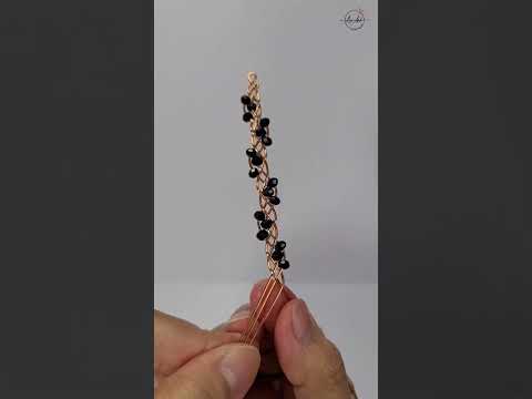 make a beautiful bracelet | 3-wire braid bangle with beads #shortsvideo ...