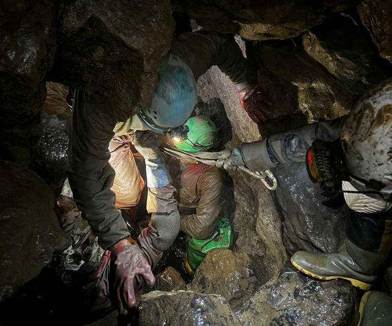 Storm-hit cave rescue saves three trapped in Yorkshire