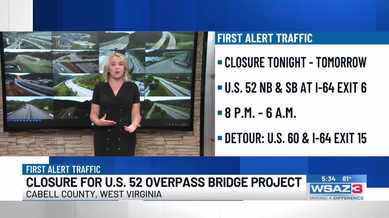Nighttime closure on U.S. 52 begins Oct. 6