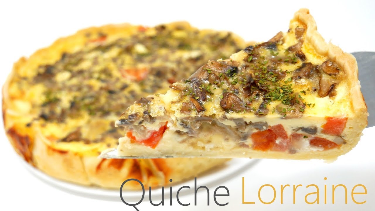 Quiche Lorraine Pastel de Verduras con Queso, Tomate y Champiñones