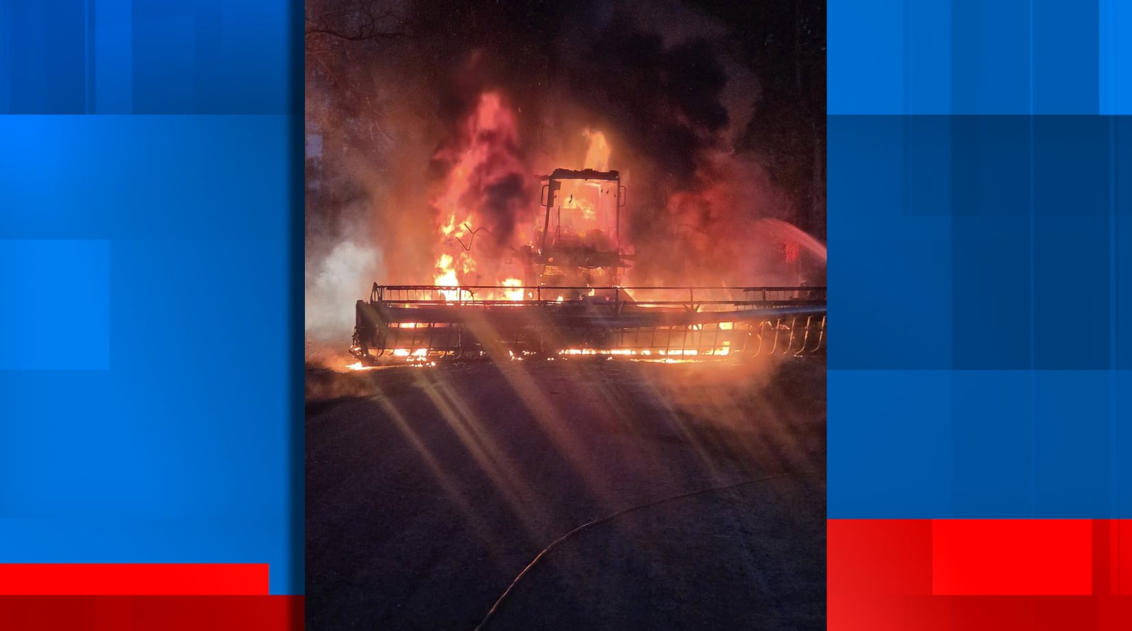 PHOTOS: Combine harvester catches fire near Eaton Co. town Sunfield