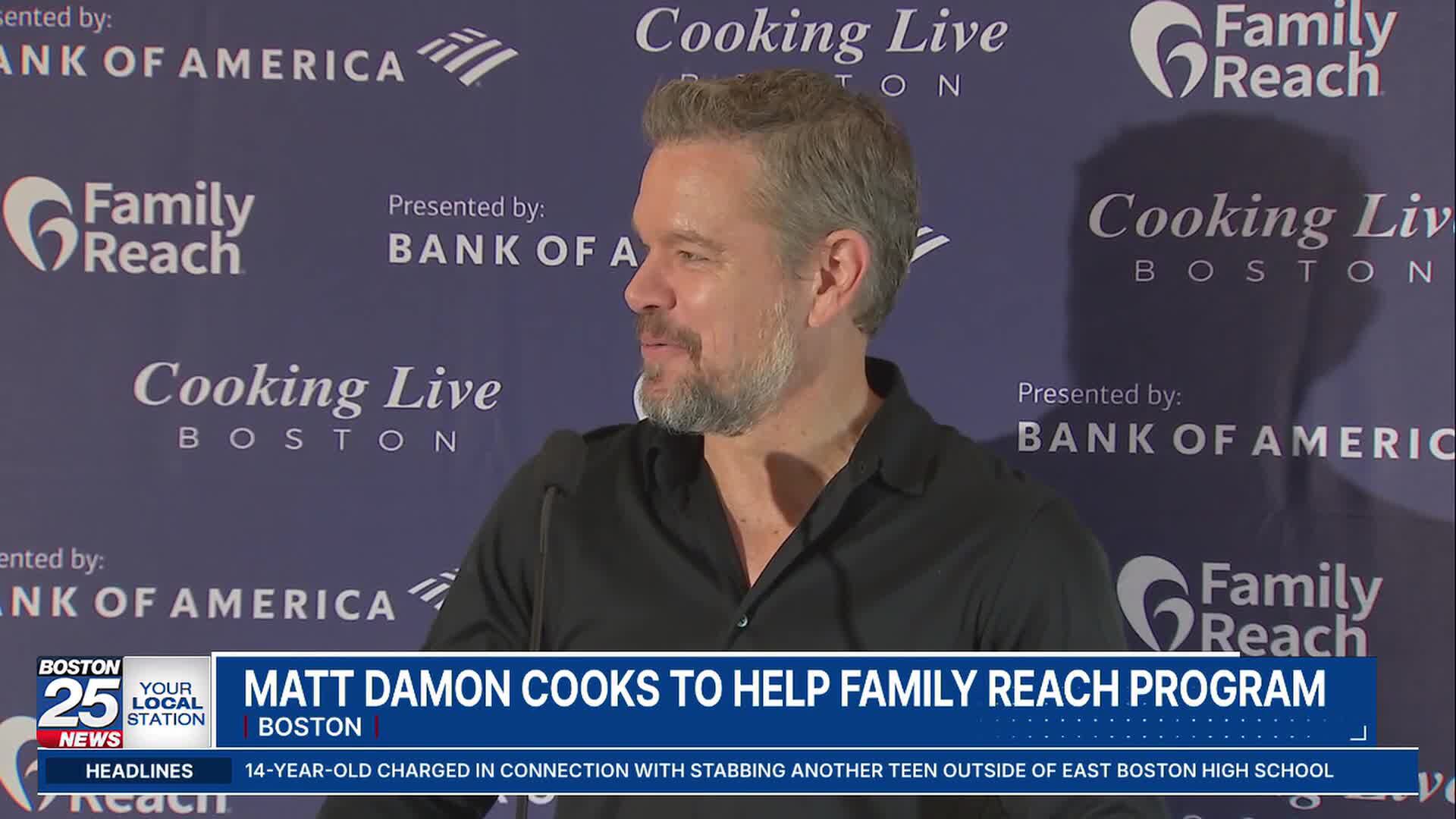 Matt Damon back in Boston as sous chef for cancer nonprofit fundraising ...
