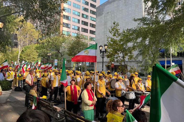 Hundreds protest Iranian regime as Trump slams country's actions in ...