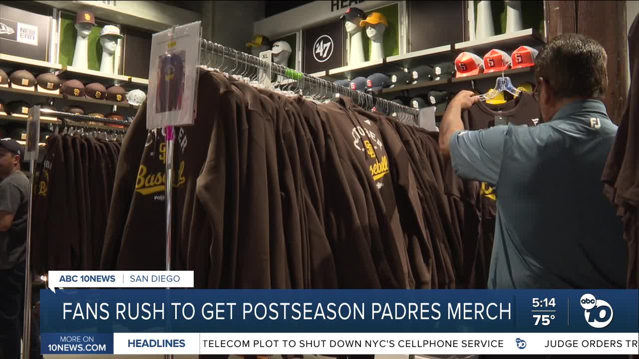 Fans rush to get postseason Padres merch